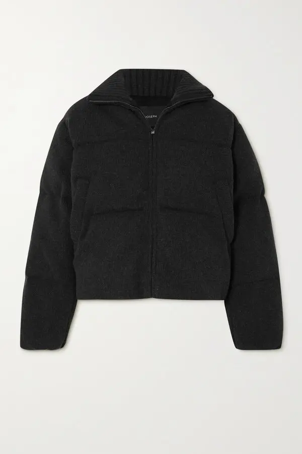 JOSEPH Cropped Quilted Merino Wool Down Jacket