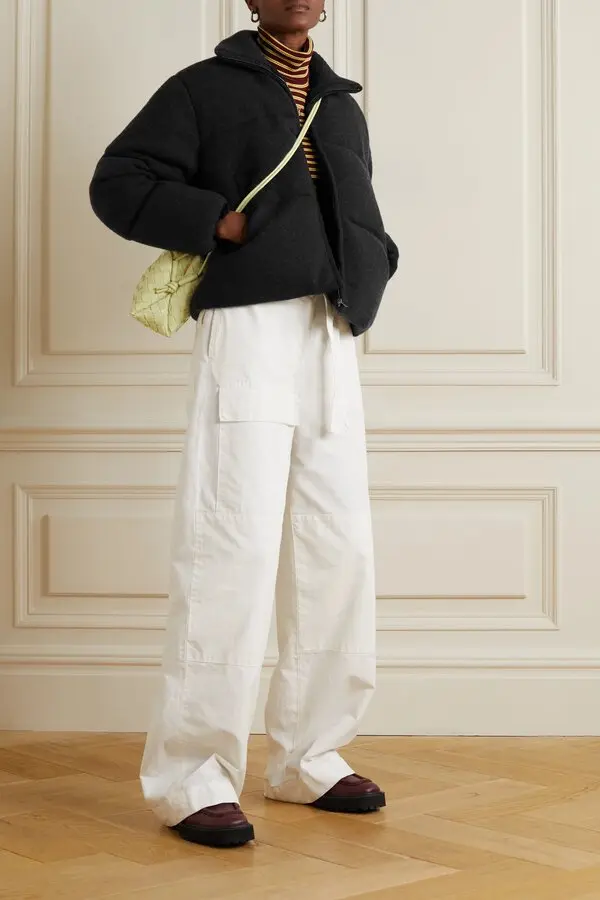 JOSEPH Cropped Quilted Merino Wool Down Jacket