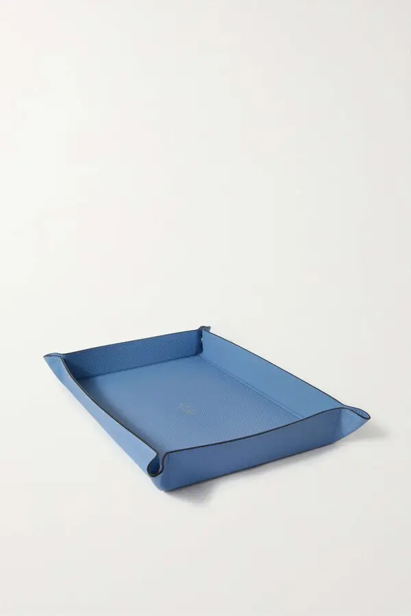 Smythson Panama Large Textured-leather Trinket Tray