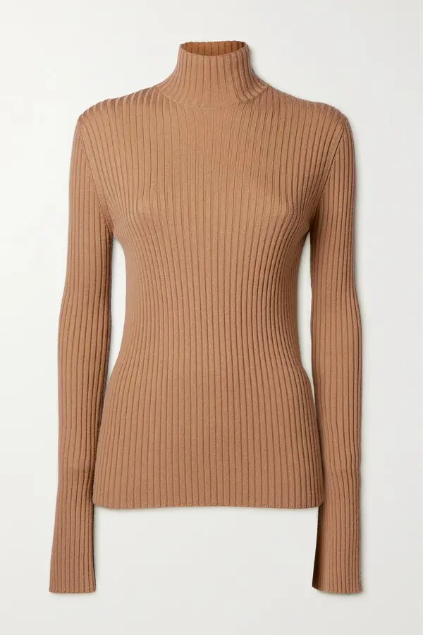 Chloé Ribbed Wool And Cashmere-blend Turtleneck Sweater