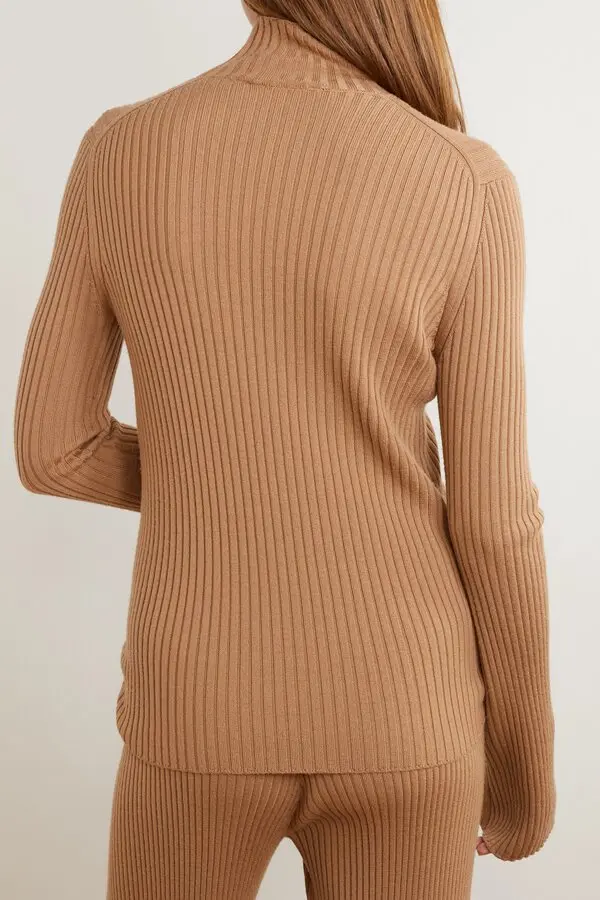 Chloé Ribbed Wool And Cashmere-blend Turtleneck Sweater
