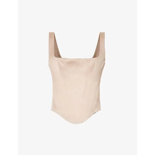 House Of Cb Rafa Satin Top - Stone