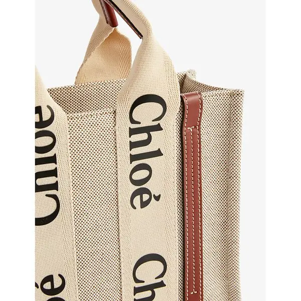 Chloé Woody Small Linen Cross-body Bag
