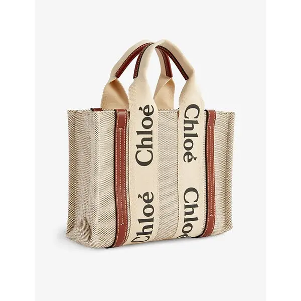 Chloé Woody Small Linen Cross-body Bag