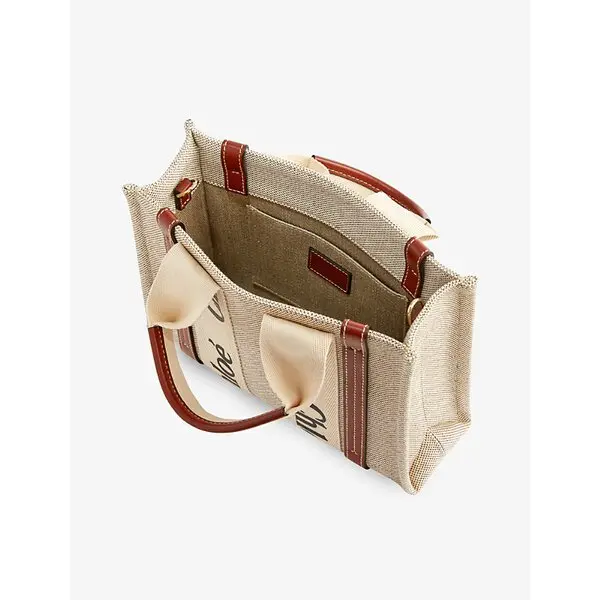 Chloé Woody Small Linen Cross-body Bag