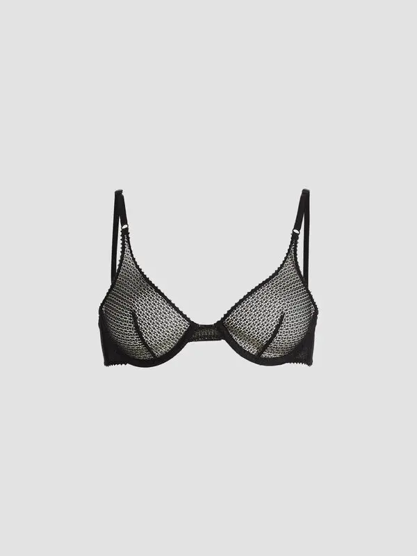 Kiki De Montparnasse Crochet Lace Demi Bra - Black