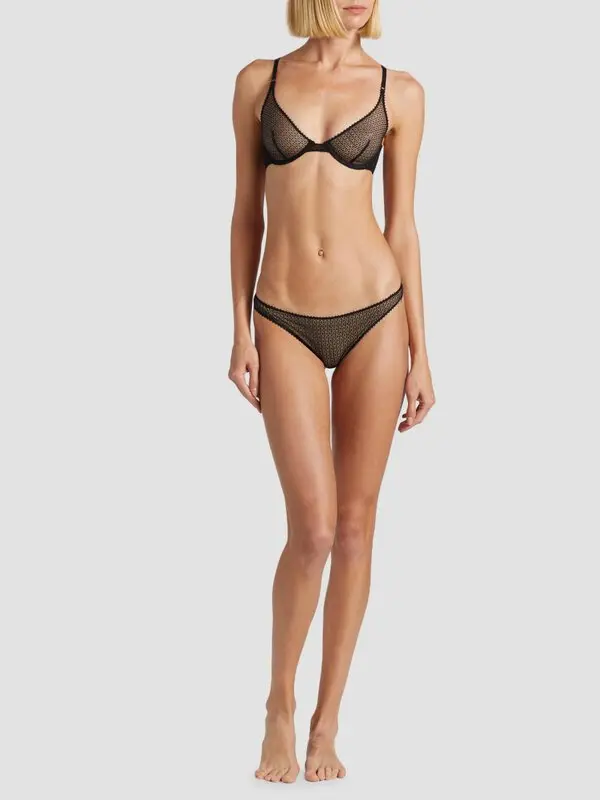 Kiki De Montparnasse Crochet Lace Thong - Black