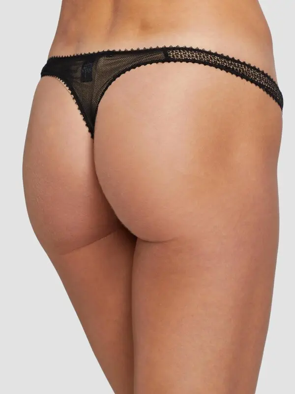 Kiki De Montparnasse Crochet Lace Thong - Black