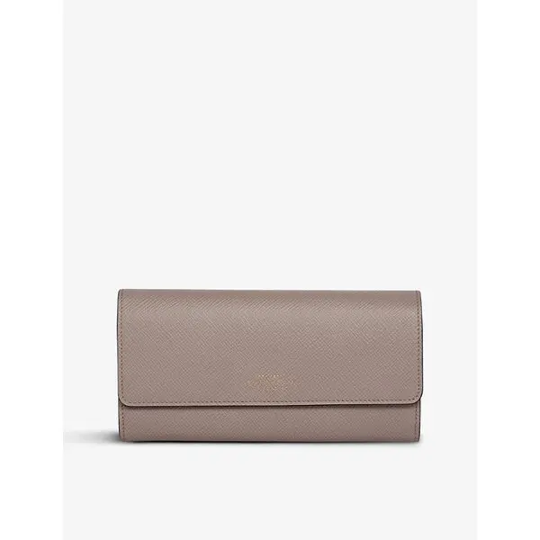 Smythson Panama Branded Large Leather Coin Purse