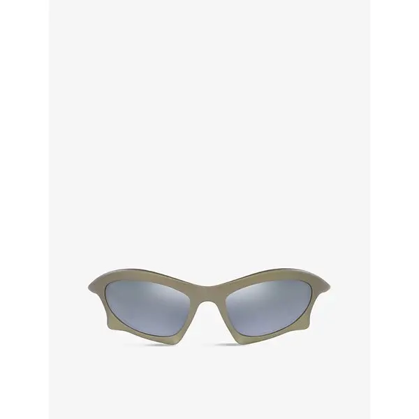 Balenciaga Bb0229s Rectangle Sunglasses - Silver