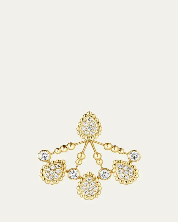Boucheron Yellow Serpent Bohème Stud Earring With Diamond Motif - Gold