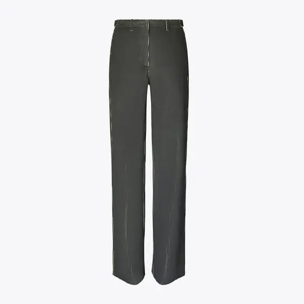 Tory Burch Corduroy Pant - Dark Brown/bright Green