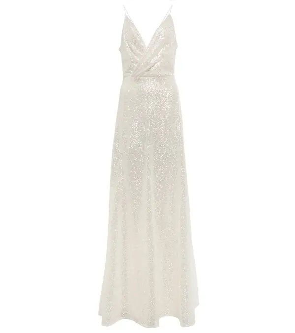 Costarellos Kristina Sequined Tulle Gown