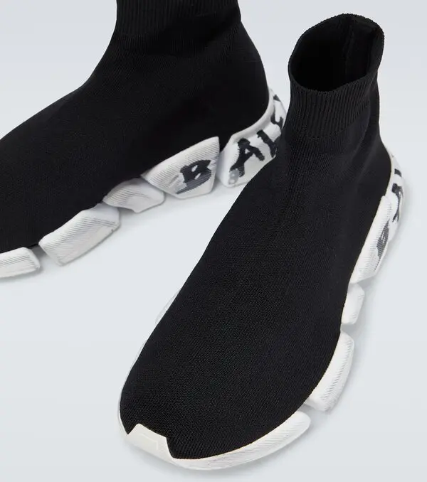 Balenciaga Speed 2.0 Graffiti Sneakers - Black