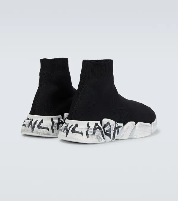 Balenciaga Speed 2.0 Graffiti Sneakers - Black