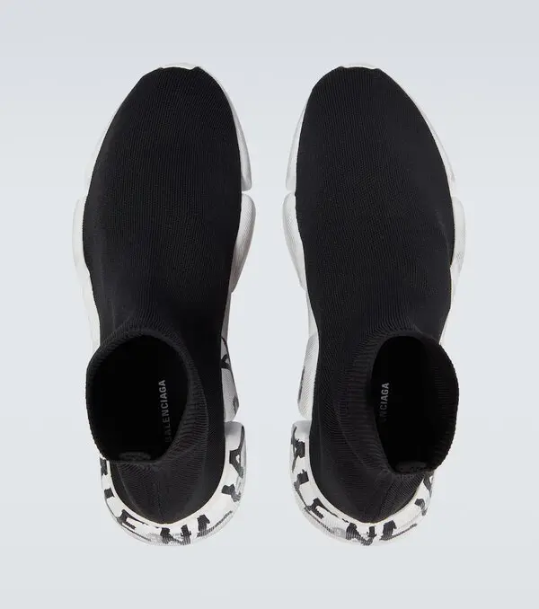 Balenciaga Speed 2.0 Graffiti Sneakers - Black
