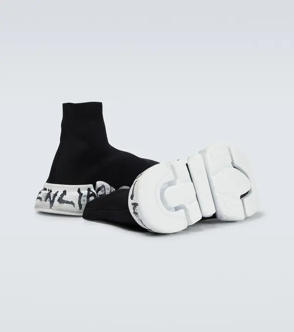 Balenciaga Speed 2.0 Graffiti Sneakers - Black