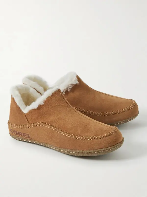 Sorel Manawan™ Ii Faux Shearling-Lined Suede Slippers In  display picture 1