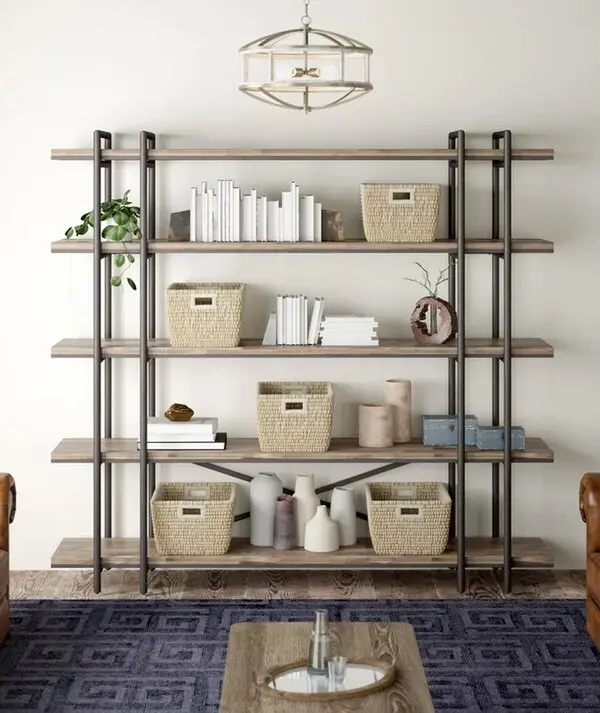 BIRCH LANE Lieb Etagere 96 Iron Bookcase
