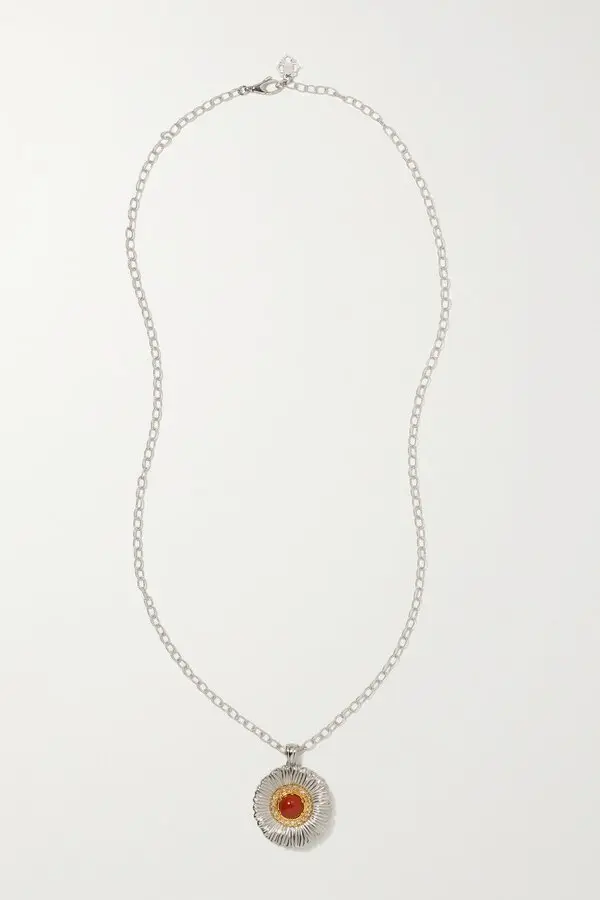 Buccellati Blossom Jasper And Diamond Necklace