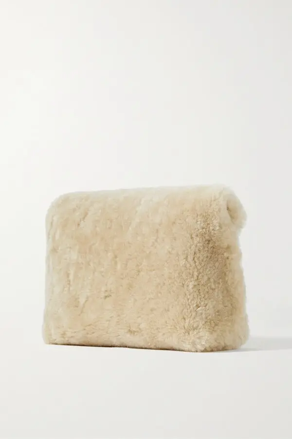Saint Laurent Puffer Small Shearling Clutch