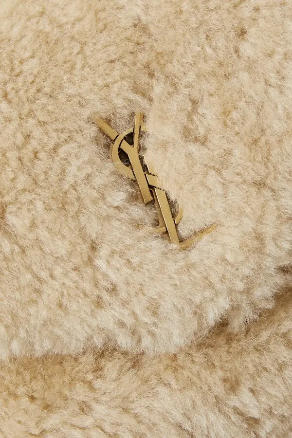 Saint Laurent Puffer Small Shearling Clutch