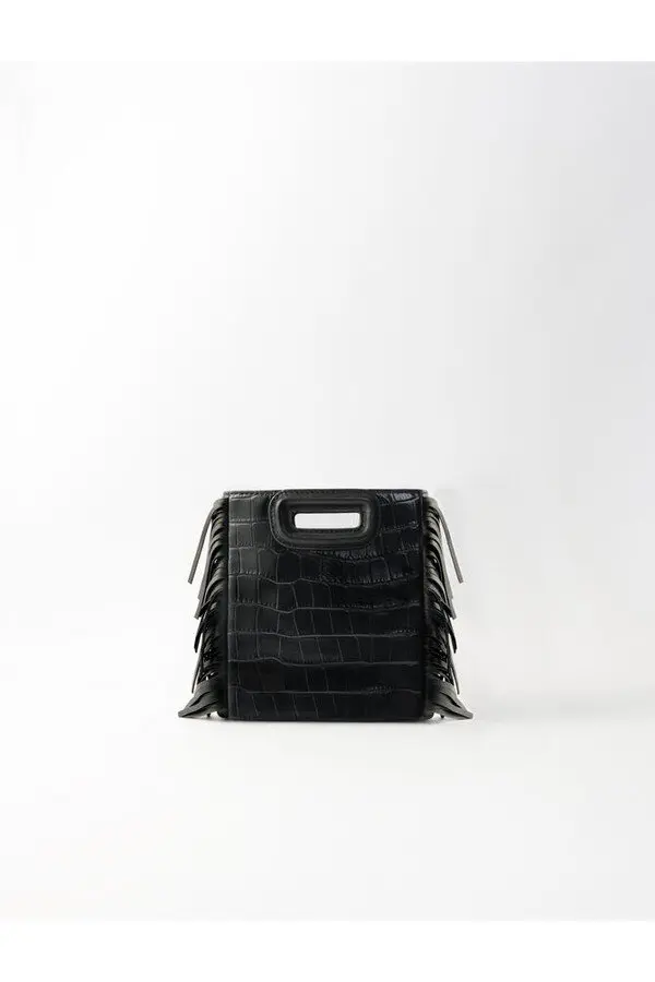 Maje Croc-embossed Leather Mini M Bag