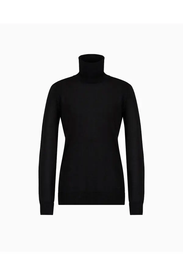 Emporio Armani Pure Virgin-wool Rollneck - Black