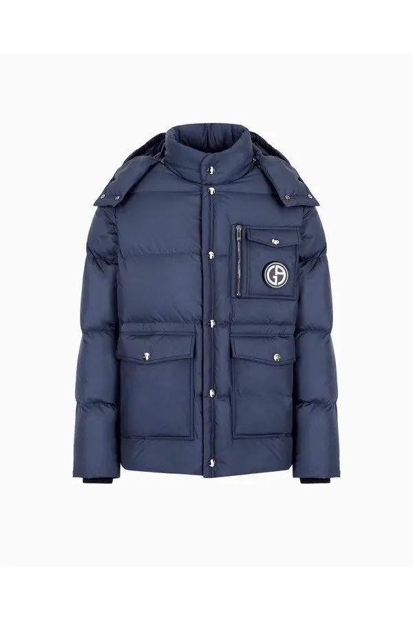 Giorgio Armani Hooded Goose-down Bomber Jacket - Navy