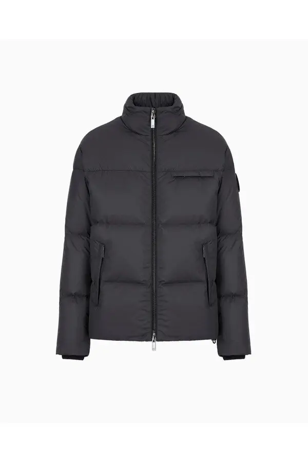 Giorgio Armani Bomber Jacket With Goose-down Padding - Black