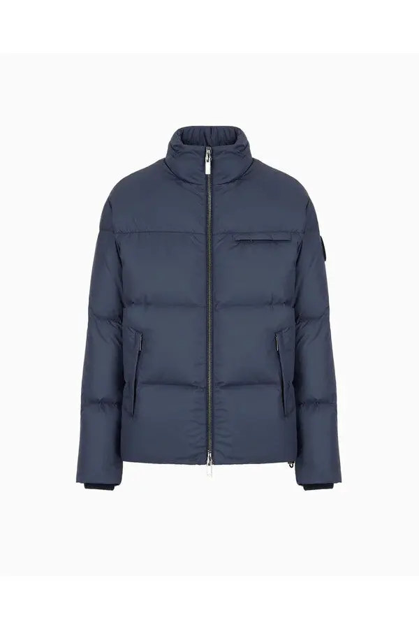 Giorgio Armani Bomber Jacket With Goose-down Padding - Navy