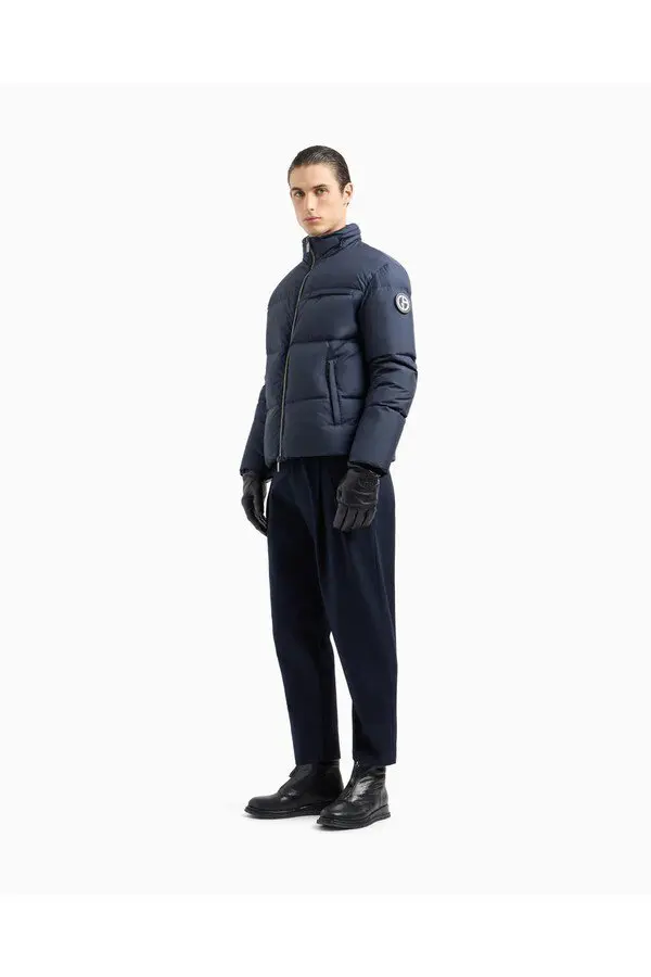 Giorgio Armani Bomber Jacket With Goose-down Padding - Navy