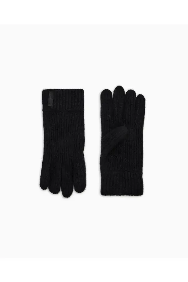 Giorgio Armani Cashmere Knit Gloves - Black