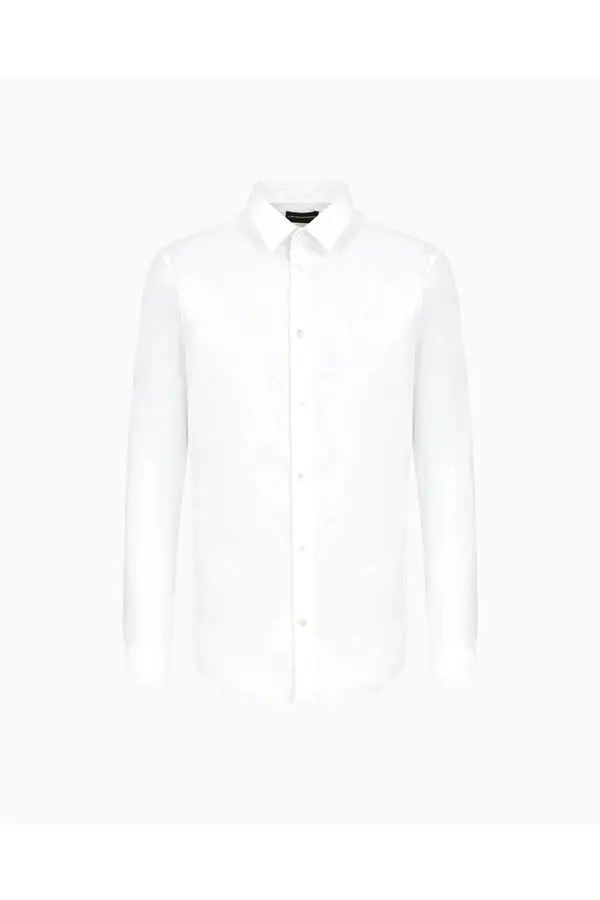 Emporio Armani Stretch Nylon-blend Shirt - White