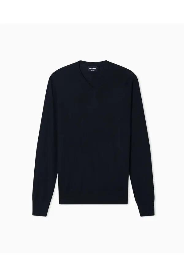 Giorgio Armani Pure Virgin Wool Crew-neck Jumper - Black