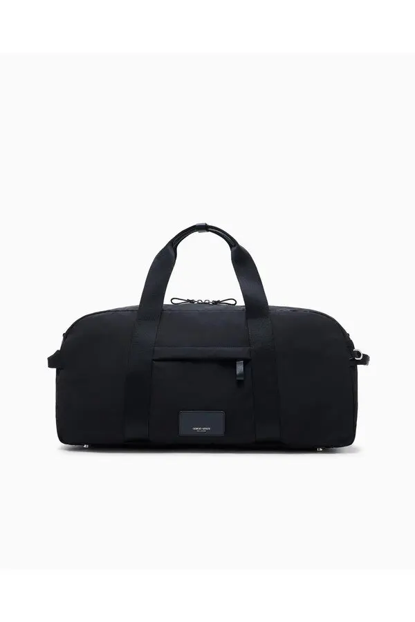 Giorgio Armani Medium Duffel Bag In Recycled Nylon - Black