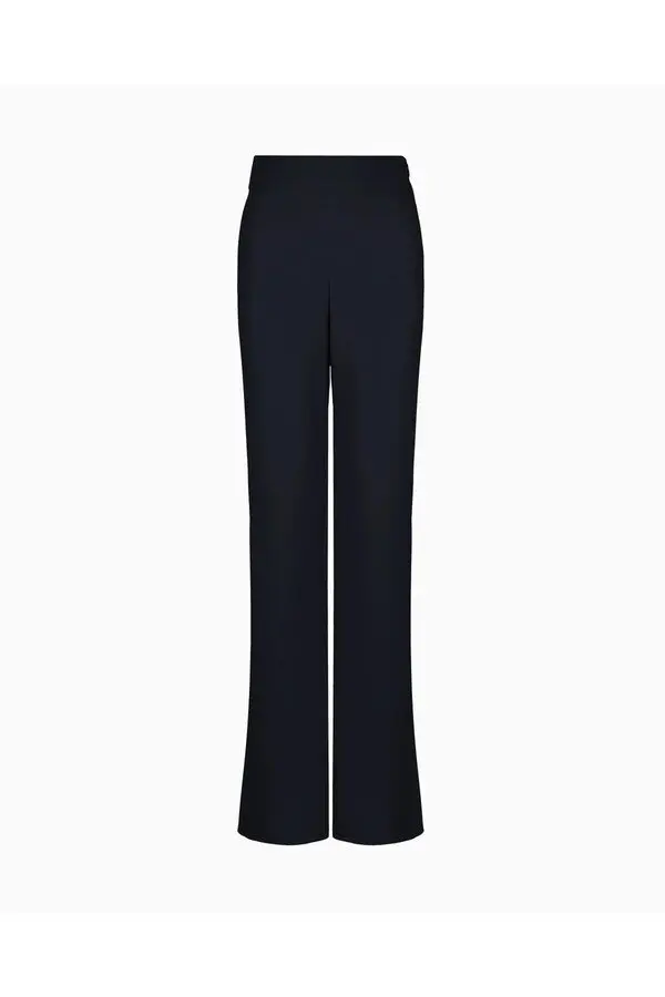 Giorgio Armani Wide-leg Silk Trousers - Blue / Navy