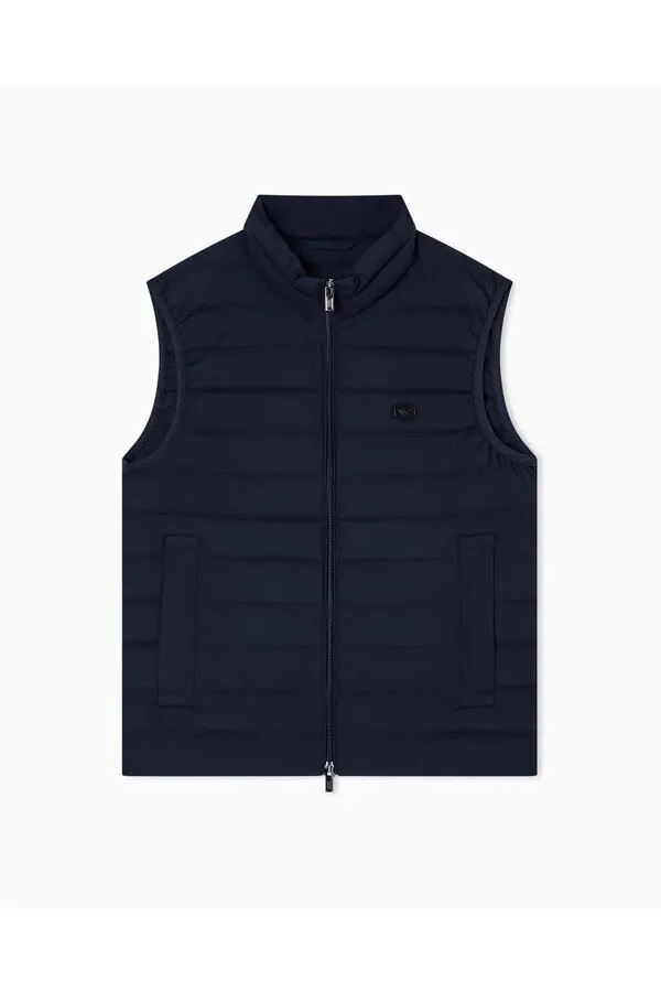 Emporio Armani Sleeveless Full-zip Padded Jacket - Navy