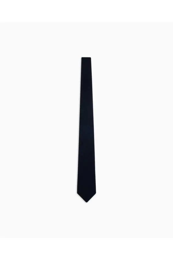 Giorgio Armani Cupro Velvet Neck Tie - Navy