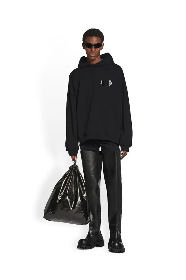 Balenciaga Gaffer パーカー ラージフィット 4サイズ BALENCIAGA Gaffer Logo-Embroidered Cotton-Jersey Zip-Up Hoodie for