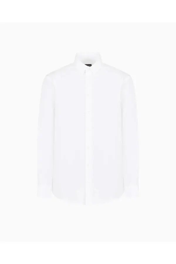 Giorgio Armani Cotton Canvas Shirt - White