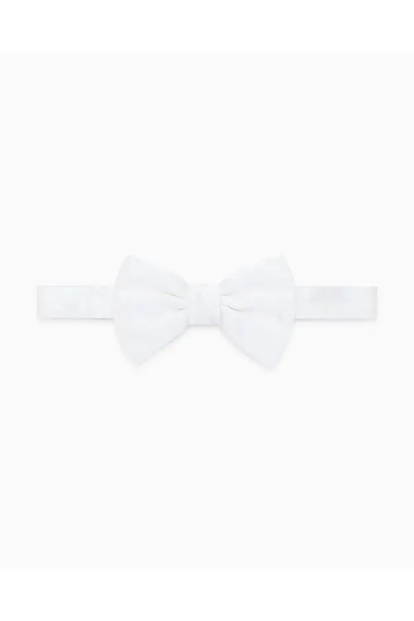 Giorgio Armani Pure Silk Knotted Bow Tie - White