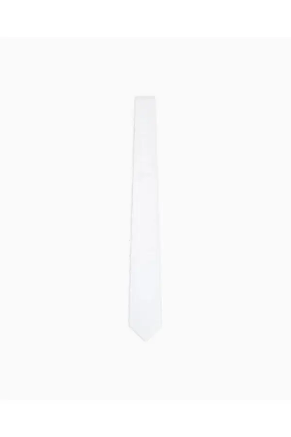Giorgio Armani Pure Silk Neck Tie - White