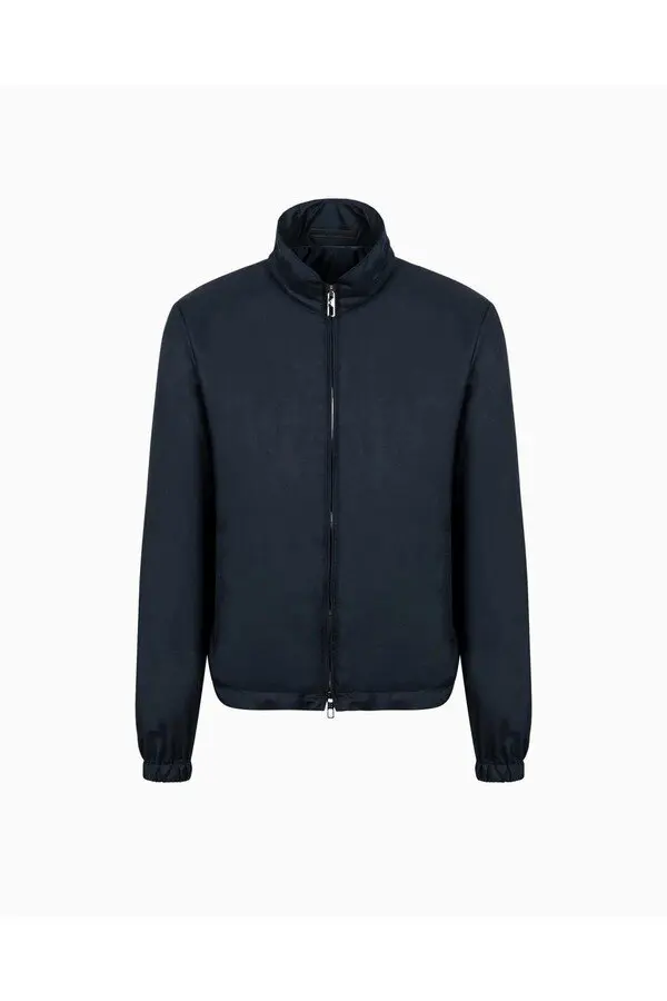 Giorgio Armani Icon Cashmere-blend Gabardine Blouson - Navy
