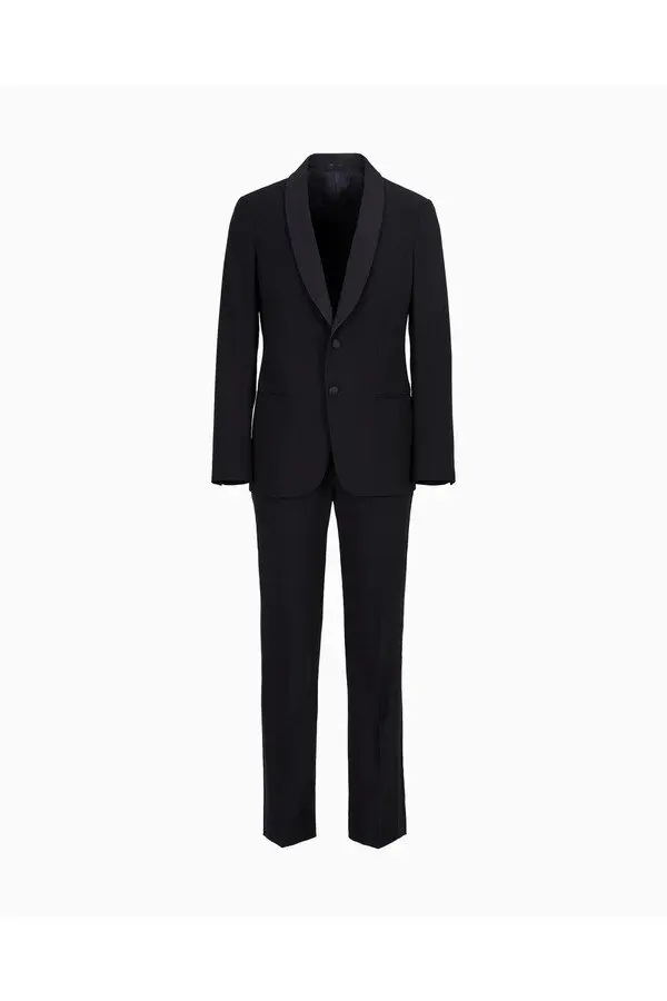 Giorgio Armani Soho Line Single-breasted Tuxedo In Wool Crêpe - Navy