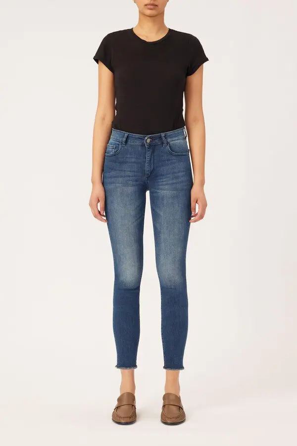 DL1961 Florence Skinny Mid Rise Instasculpt Crop | Stranded