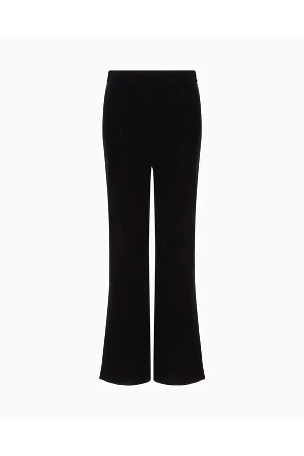 Giorgio Armani Cropped Velvet Trousers - Black