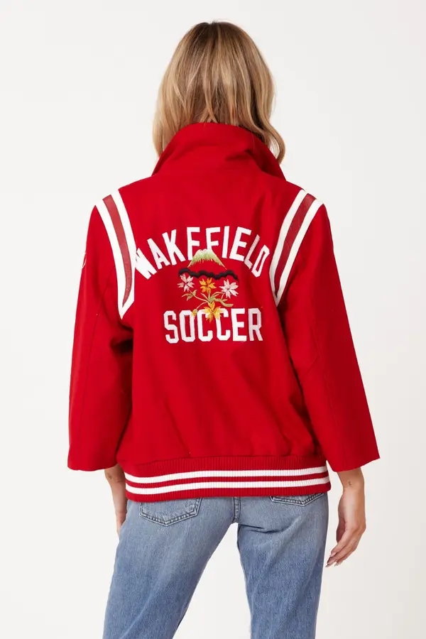 SIWY OUTLET Adeline Varsity Jacket - Red