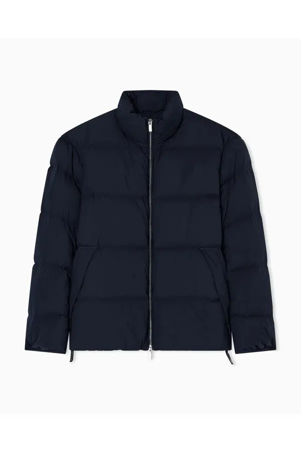 Emporio Armani Quilted Nylon Puffer Jacket - Navy | Editorialist