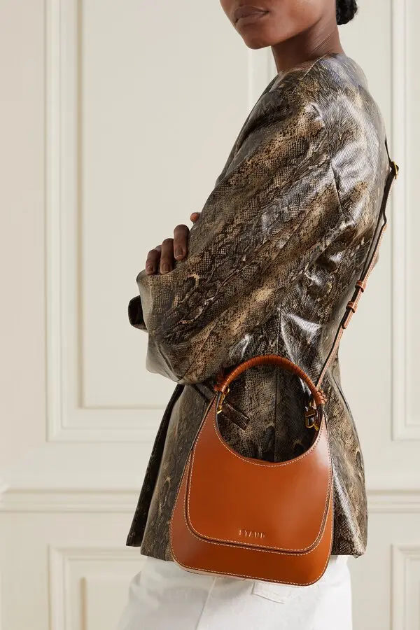 Staud Mick Paneled Leather Shoulder Bag